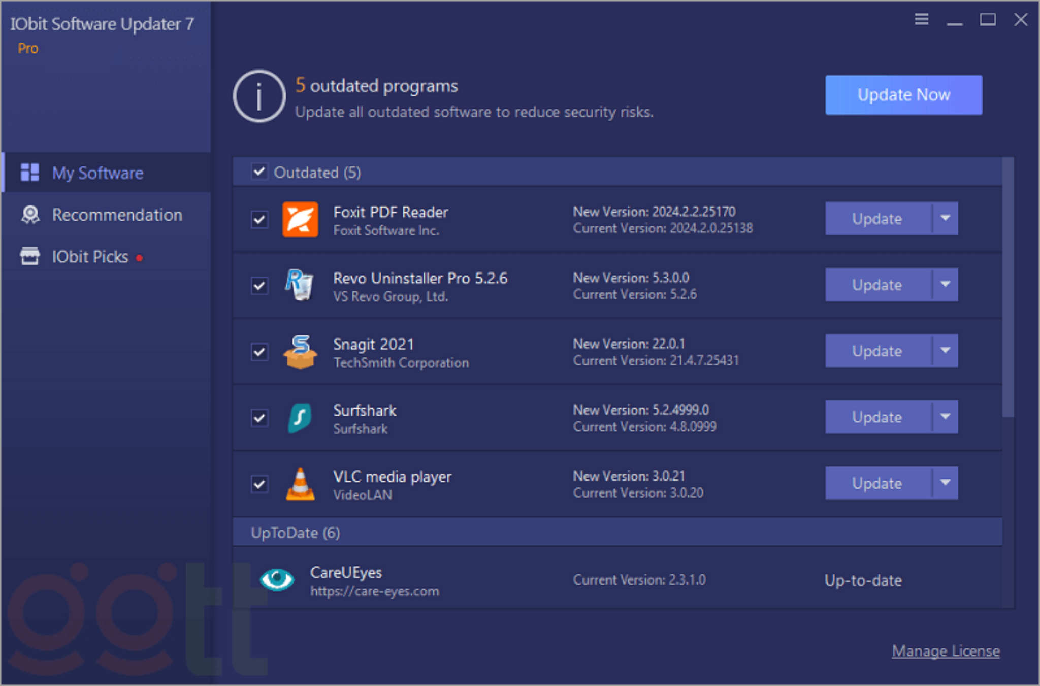 IObit Software Updater 6 PRO Key Bản Quyền Miễn Phí 2024
